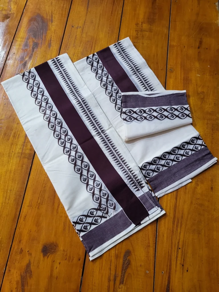 KATTI KARA SET MUND COFFEE BROWN - Saanshi Handloom