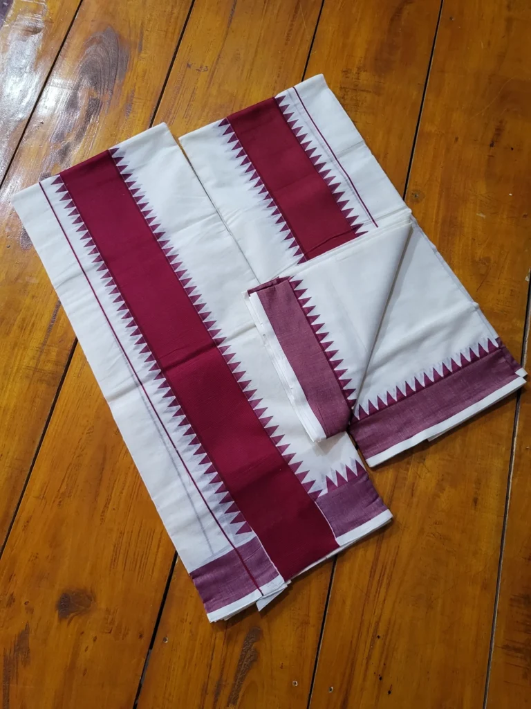KATTI KARA SET MUND- SMALL TEMPLE -PURPLE – Saanshi Handloom