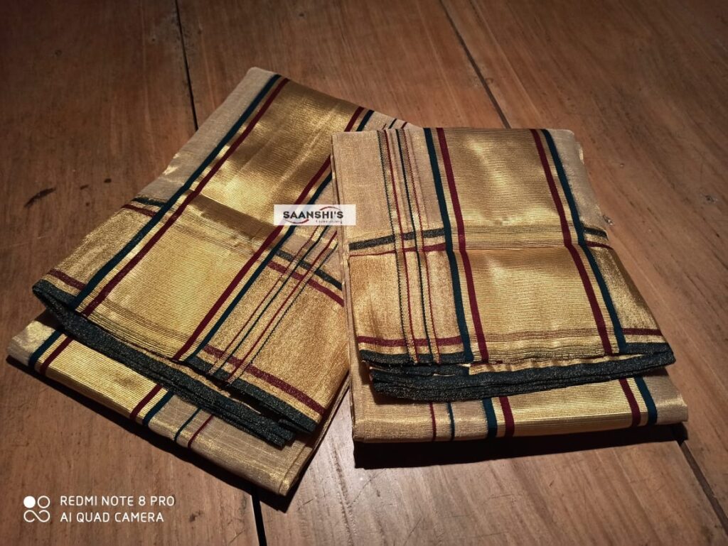 Swarnam- tissue set mund - Saanshi Handloom