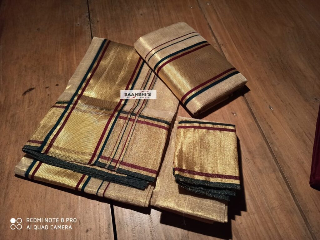 Swarnam- tissue set mund - Saanshi Handloom