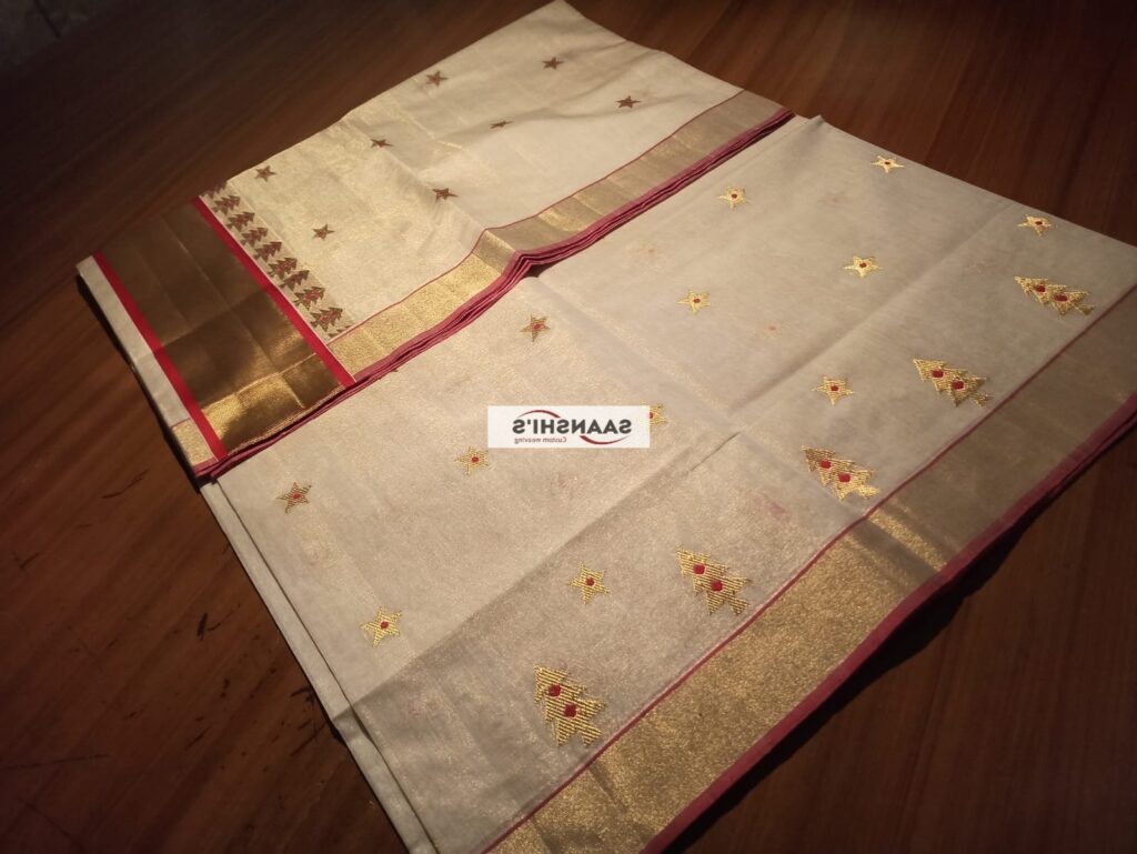 Treee butta saree - Saanshi Handloom